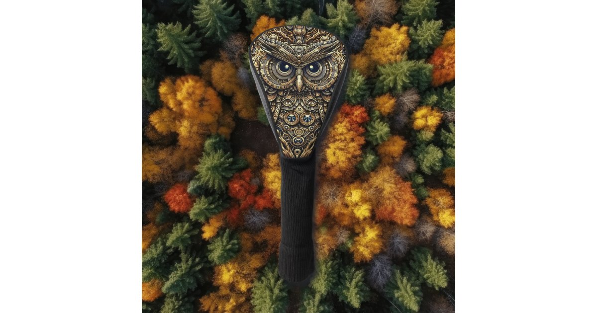 Steampunk Metal Gears and Owl Golf Head Cover | Zazzle