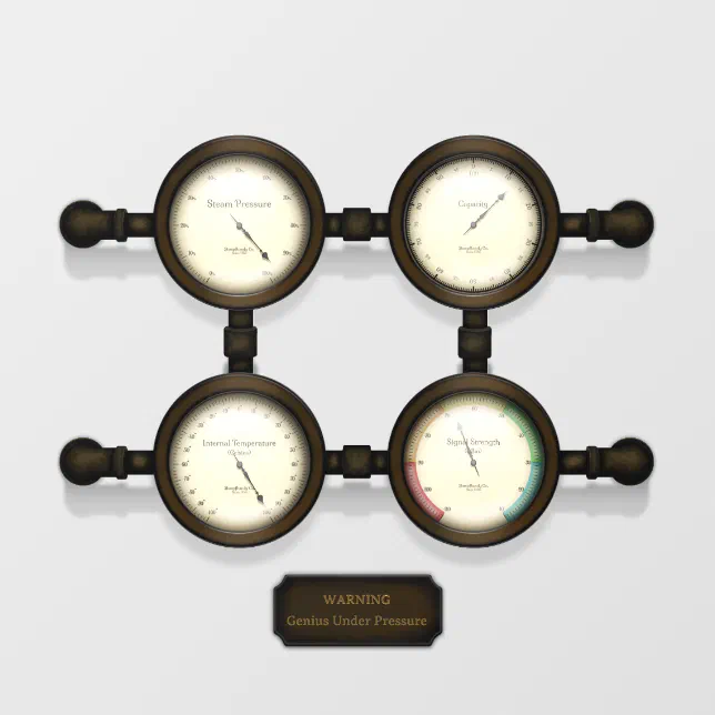 Steampunk Meters on Antique Pipes Custom Plaque Wall Decal | Zazzle