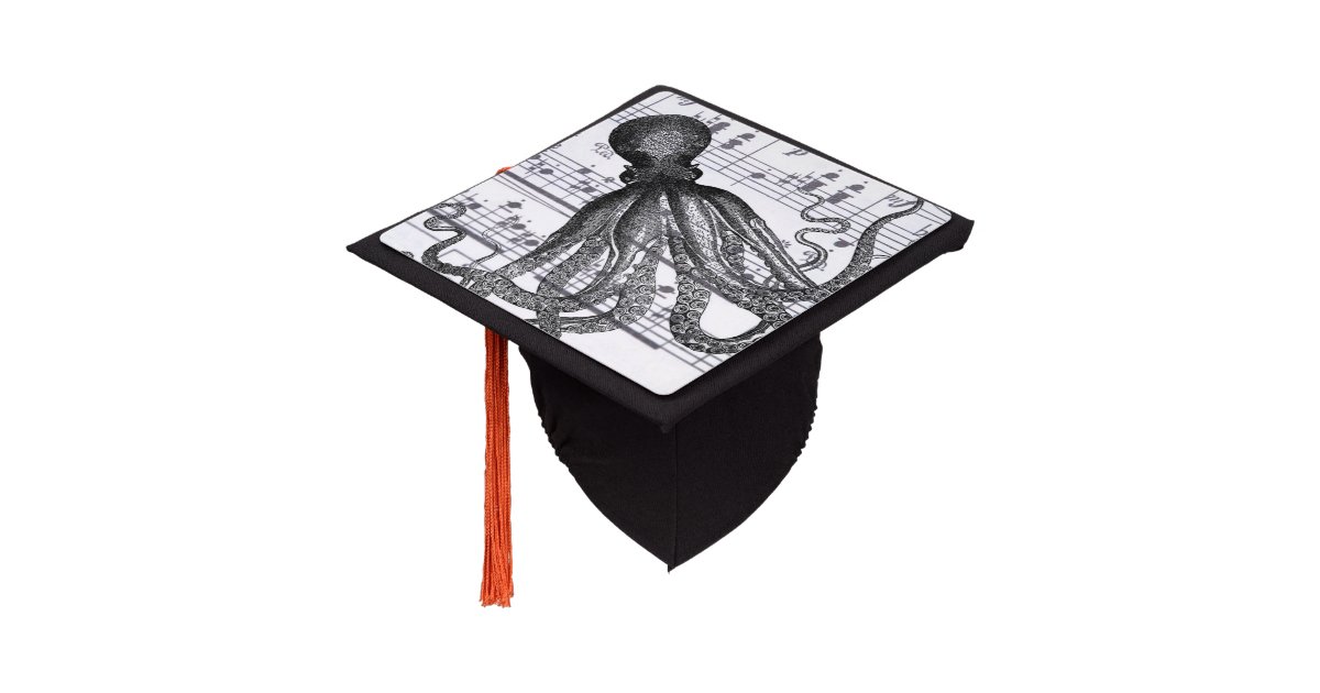 steampunk music nautical marine vintage octopus graduation cap topper ...
