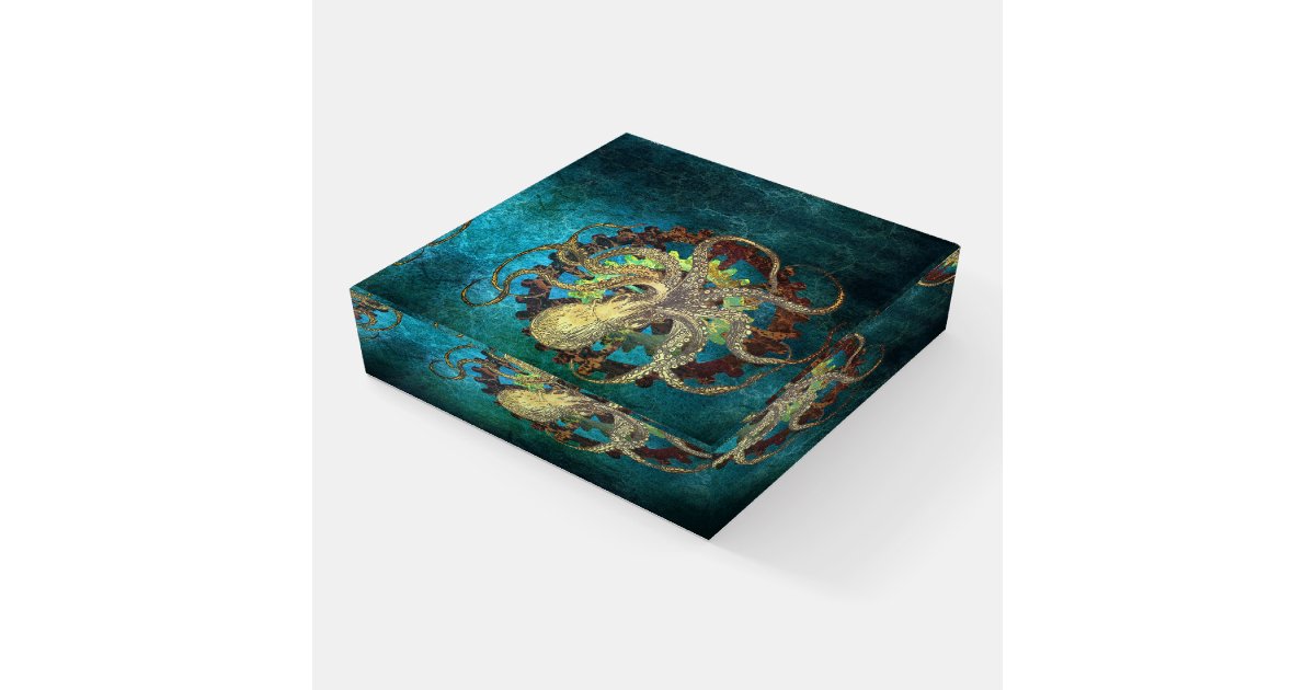 Steampunk Octopus & Clockwork Gears Paperweight | Zazzle