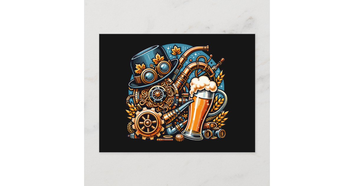 Steampunk Oktoberfest Postcard | Zazzle