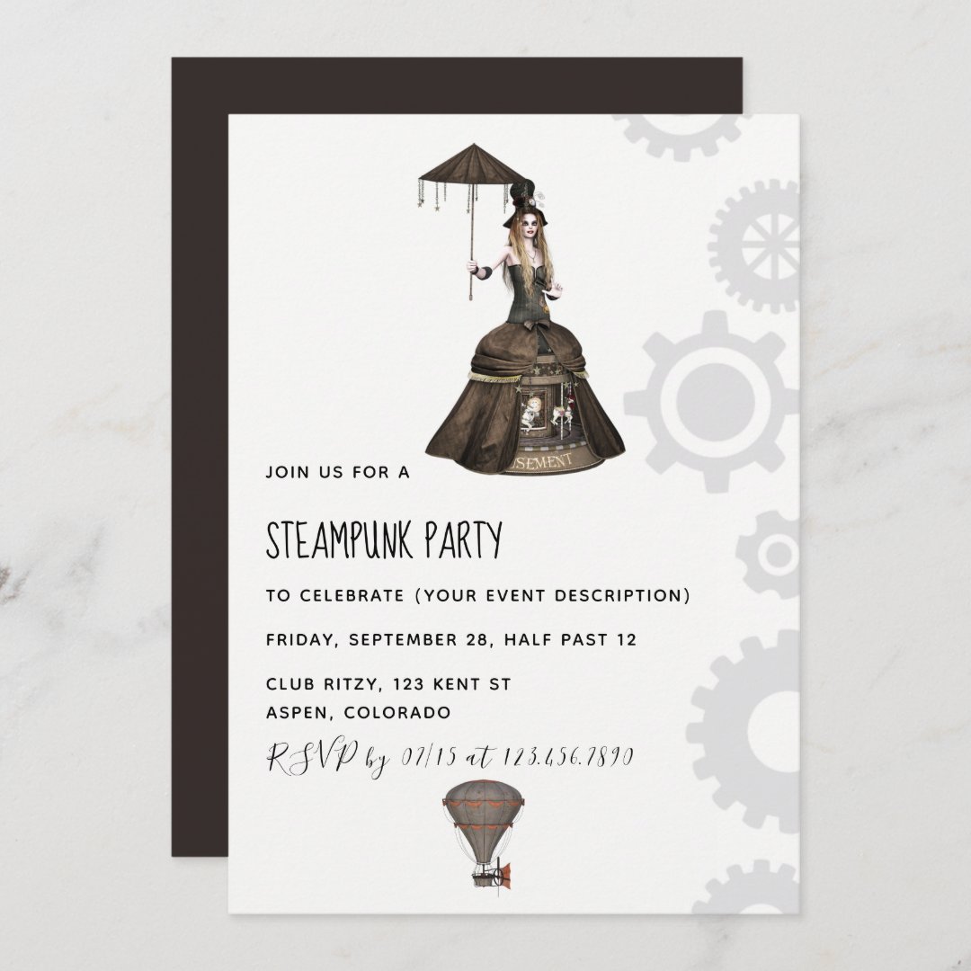 Steampunk Party Invitation | Zazzle