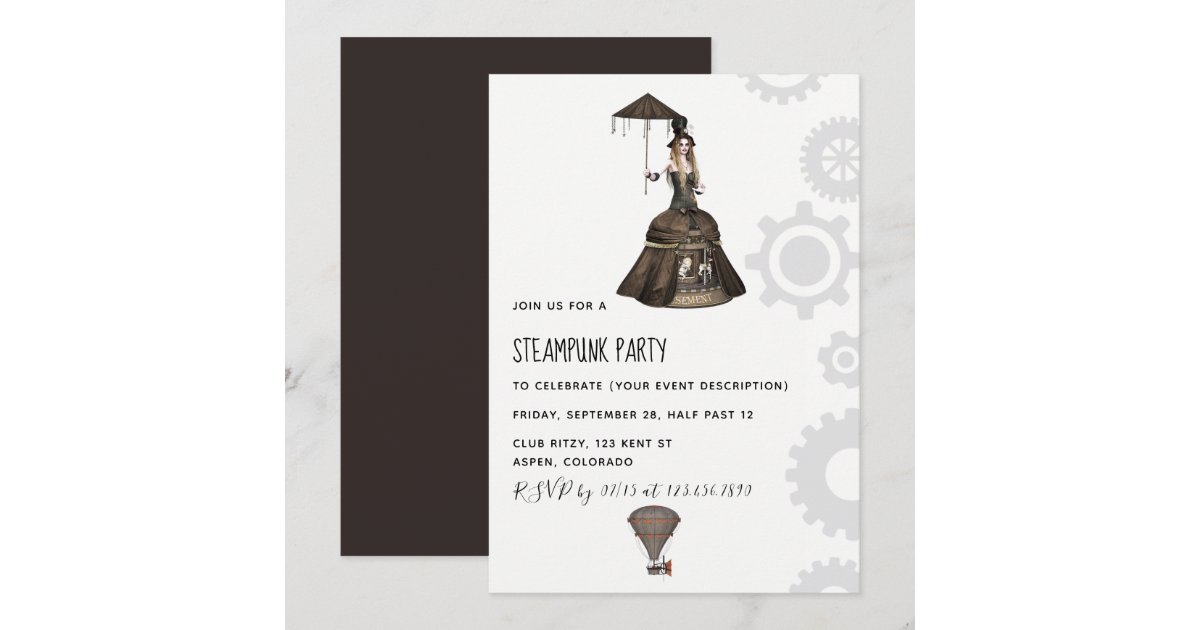Steampunk Party Invitation | Zazzle