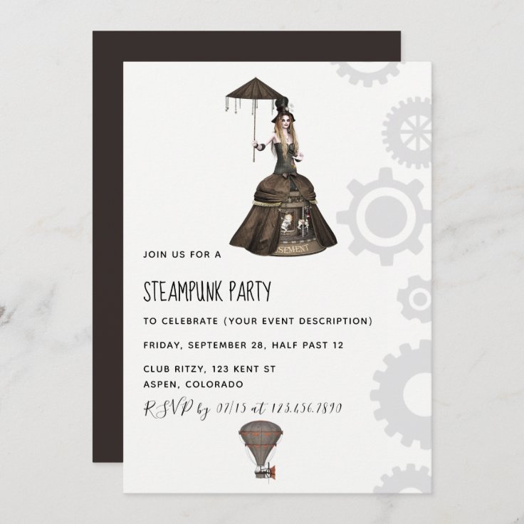Steampunk Party Invitation | Zazzle