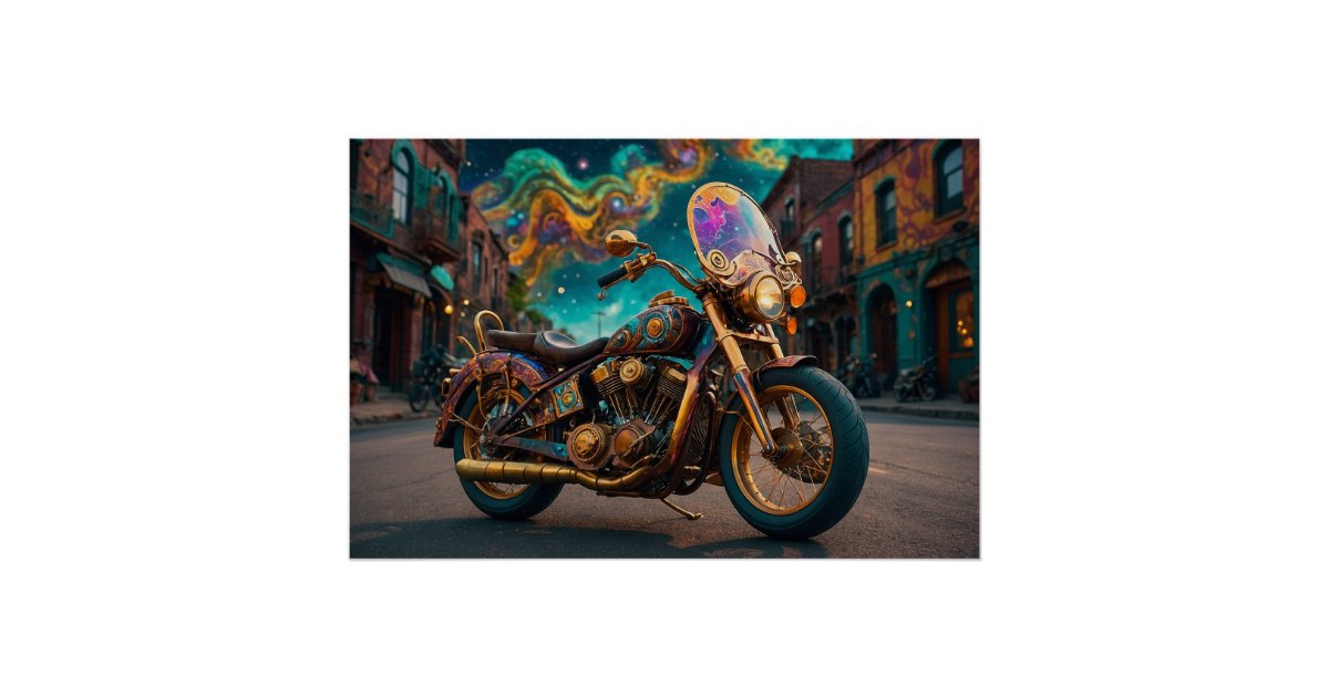 Steampunk Plasma Motorcycle Machine Poster | Zazzle