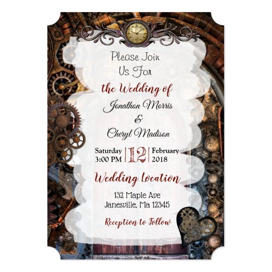 Steampunk Pocket watch Wedding Invitations | Zazzle.com