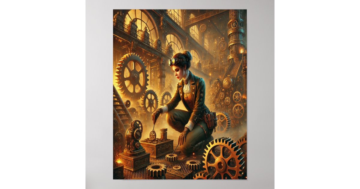 Steampunk Poster 10, The Gears & Grace Engineer | Zazzle