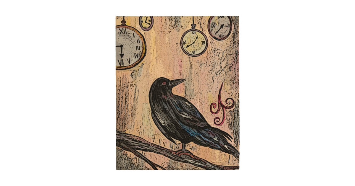 Steampunk Raven and Clocks Wood Wall Decor | Zazzle