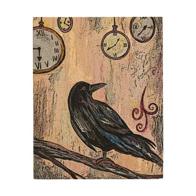 Steampunk Raven and Clocks Wood Wall Decor | Zazzle