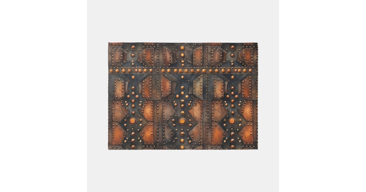 Steampunk Riveted Metal Rug | Zazzle