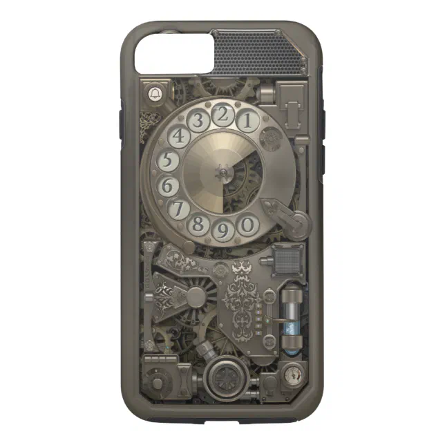 Steampunk Rotary Metal Dial Phone. Case. Case-Mate iPhone Case | Zazzle