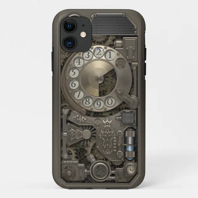 Steampunk Rotary Metal Dial Phone. Case-Mate iPhone Case | Zazzle