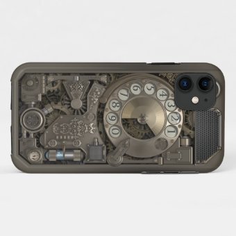 Steampunk Rotary Metal Dial Phone. Case-Mate iPhone Case | Zazzle
