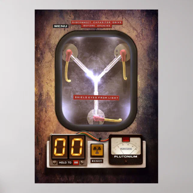Steampunk rustic Flux capacitor Poster | Zazzle