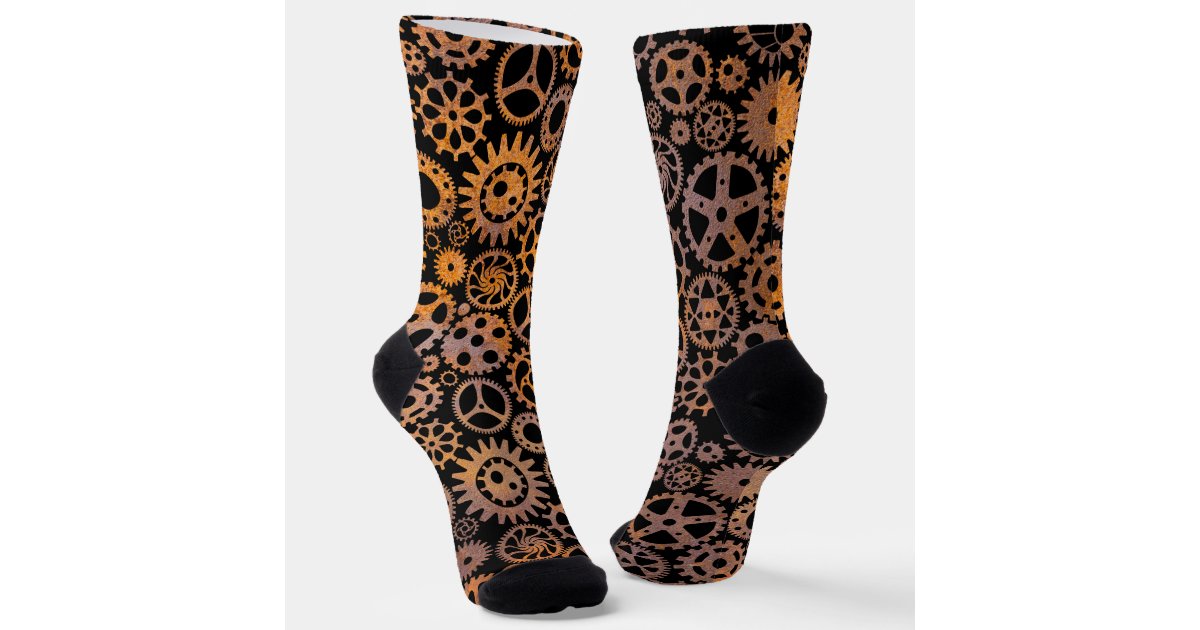 Steampunk Rusty Steel Gears Socks | Zazzle
