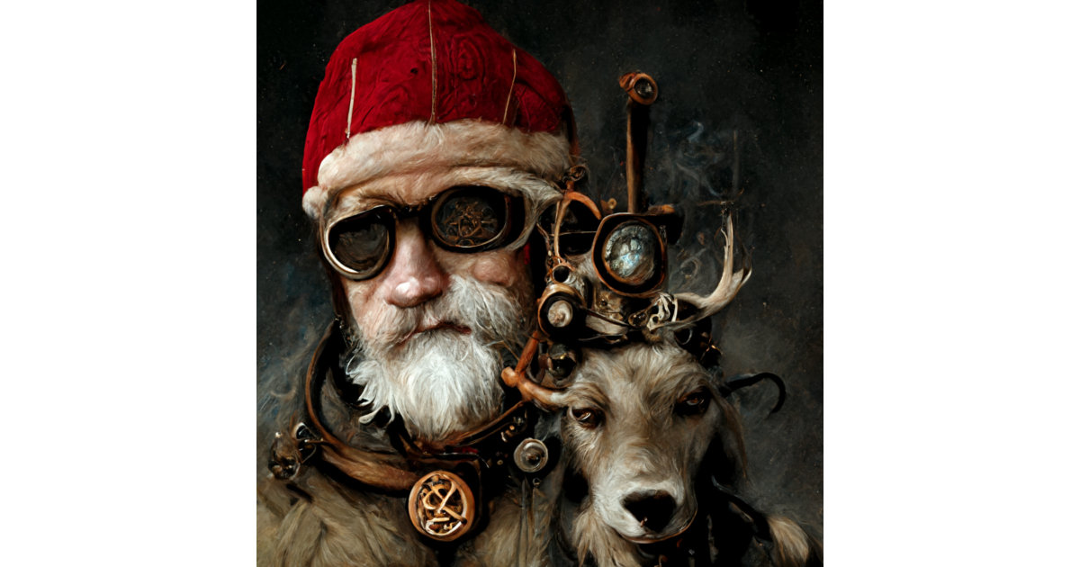 Steampunk Santa and His Best Friend Tissue Paper | Zazzle