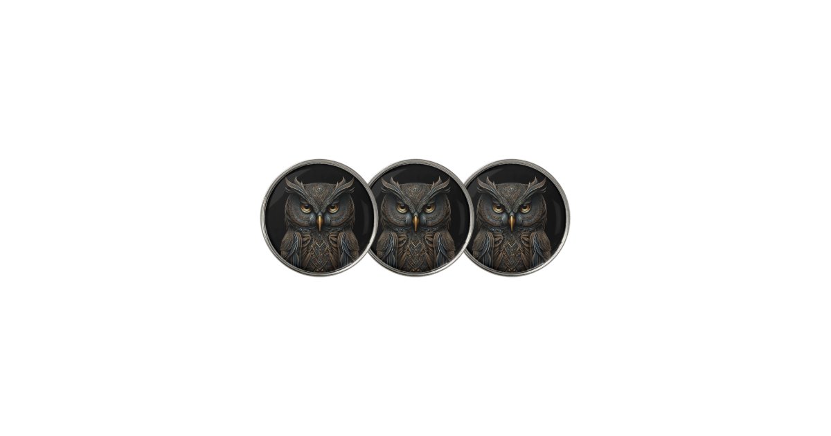 Steampunk Screech Owl Golf Ball Marker | Zazzle