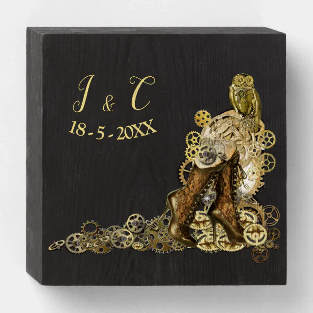 Steampunk Sculpture Wooden Box Sign | Zazzle