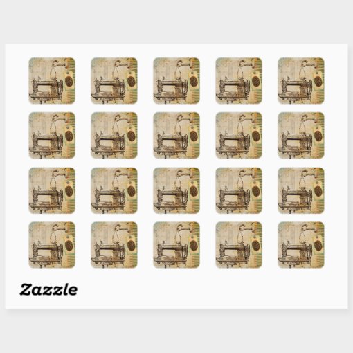 Steampunk Sewing Machine Victorian Stickers | Zazzle