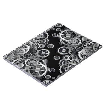 Steampunk Silver Gears Notebook | Zazzle