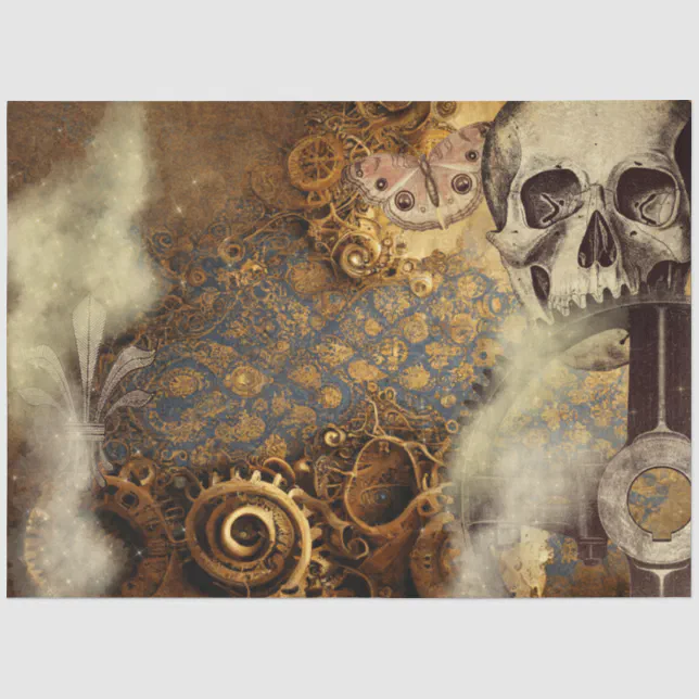SteamPunk-Skull-Butterfly-Papier Mousseline Tissue Paper | Zazzle