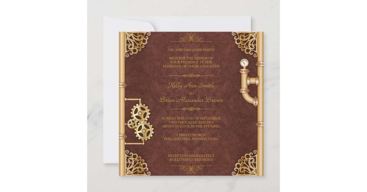 Steampunk Square Invitation | Zazzle