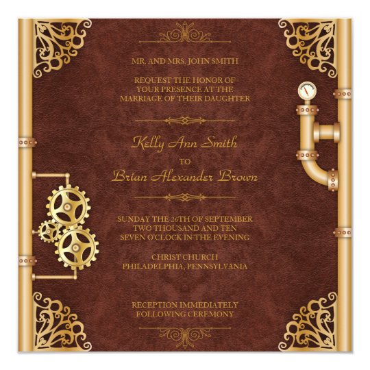 Steampunk Square Invitation | Zazzle.com