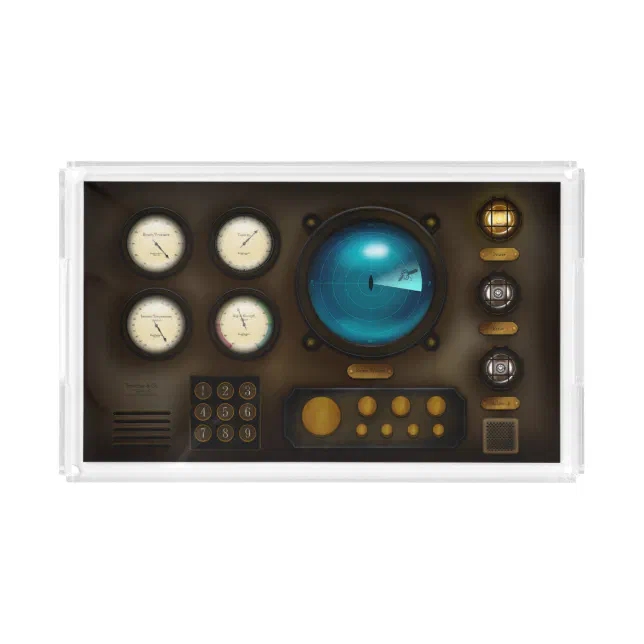 Steampunk Submarine Control Panel Sonar Display Acrylic Tray | Zazzle