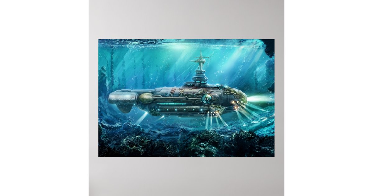 Steampunk Submarine Poster | Zazzle
