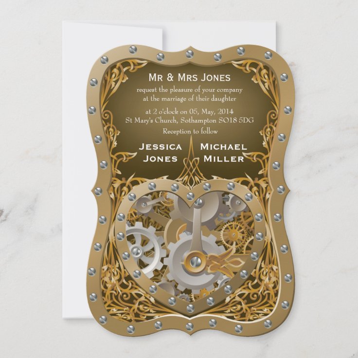 Steampunk theme wedding invitation | Zazzle