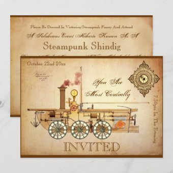 Steampunk Themed Party Invitation | Zazzle