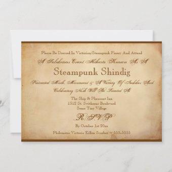 Steampunk Themed Party Invitation | Zazzle