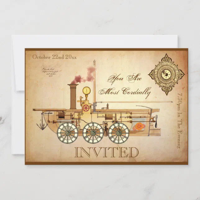 Steampunk Themed Party Invitation | Zazzle