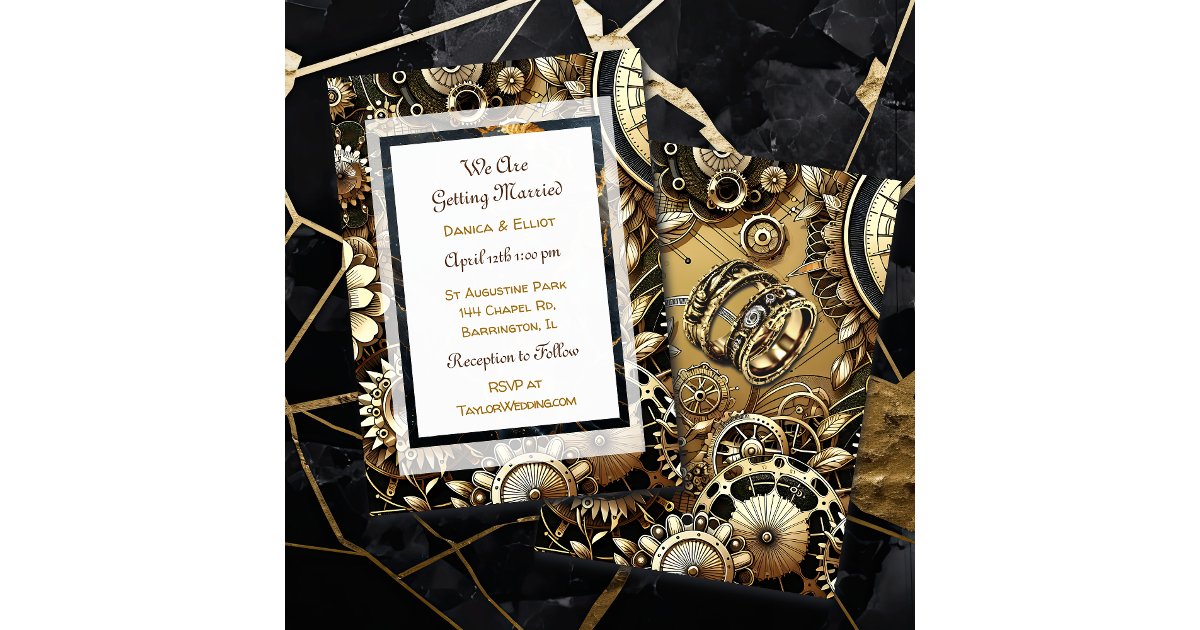 Steampunk Themed Wedding Invitation | Zazzle