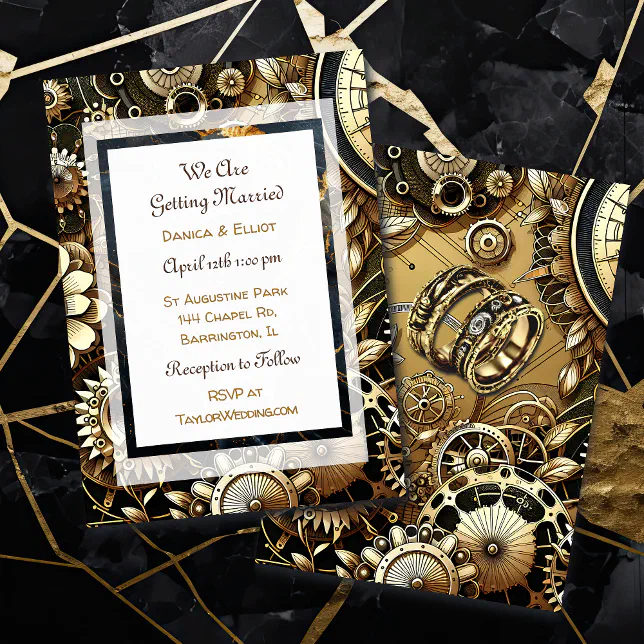Steampunk Themed Wedding Invitation | Zazzle