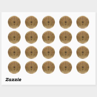 Steampunk Thermometer Classic Round Sticker | Zazzle