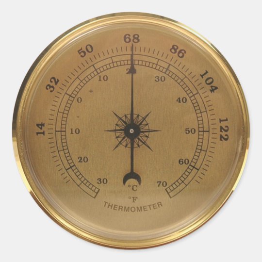 Steampunk Thermometer Classic Round Sticker | Zazzle.com