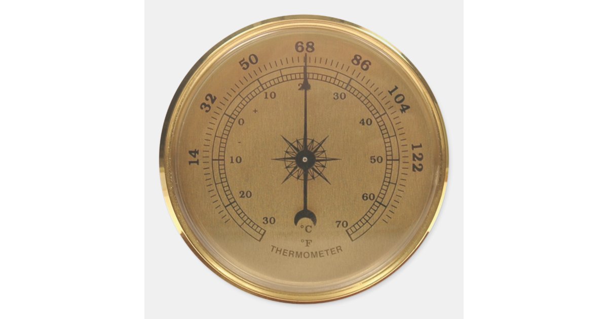 Steampunk Thermometer Classic Round Sticker | Zazzle