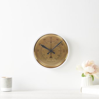 Steampunk Thermometer Round Clock | Zazzle