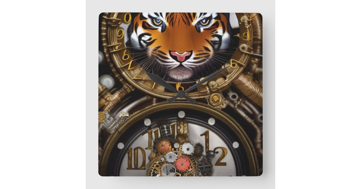 Steampunk tiger Wall Clock | Zazzle