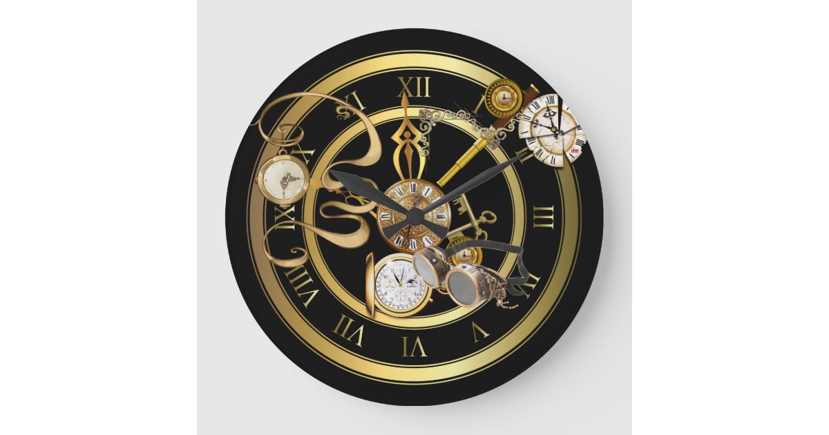 Steampunk Time Large Clock | Zazzle
