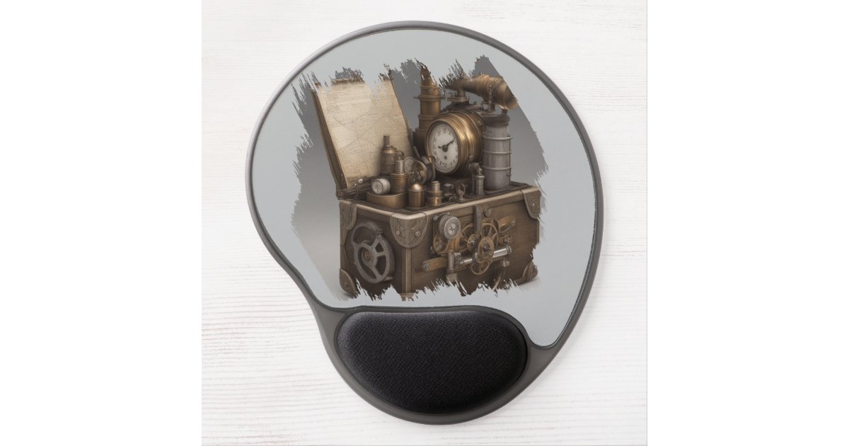 Steampunk Time Machine - Vintage Treasure Chest Gel Mouse Pad | Zazzle