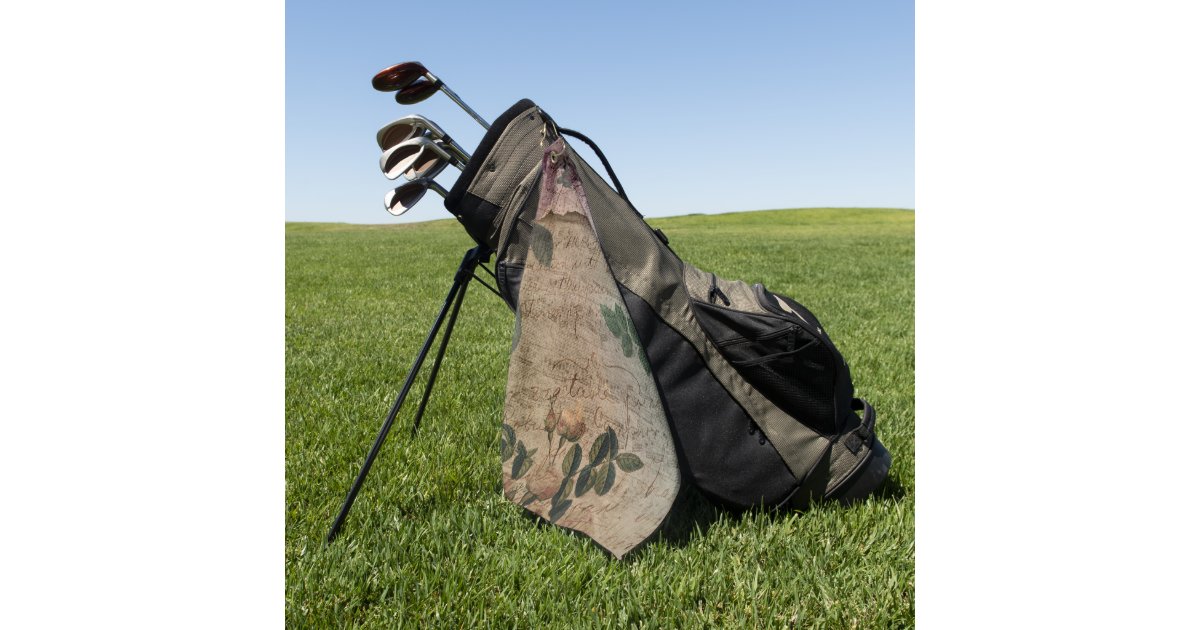Steampunk Torn Rose | Vintage Distressed Ephemera Golf Towel | Zazzle