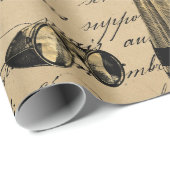 Steampunk Victorian Gold Script Lady Woman Bird Wrapping Paper | Zazzle