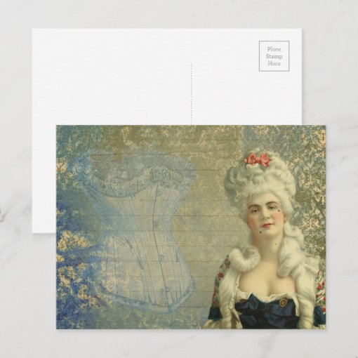 Steampunk Victorian Lady Vintage Corset Postcard | Zazzle