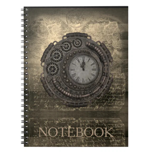 Steampunk Vintage Clock Timepiece Notebook | Zazzle