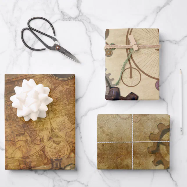 Steampunk Vintage Collection Wrapping Paper Sheets | Zazzle