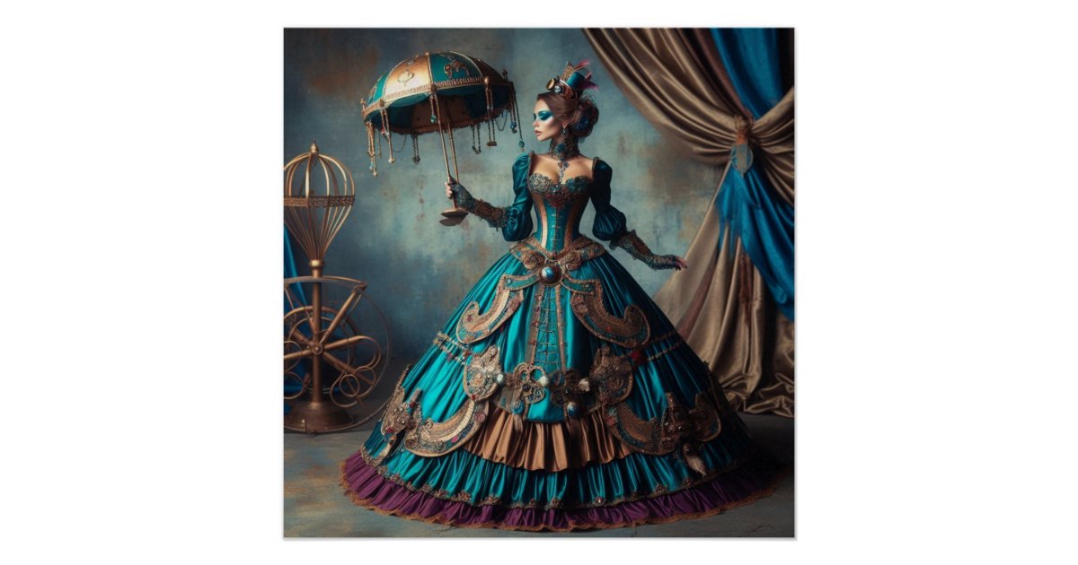 Steampunk Vintage Victorian Lady Circus Performer Poster | Zazzle