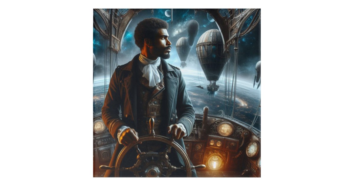 Steampunk Vintage Victorian Space Air Captain Acrylic Print | Zazzle