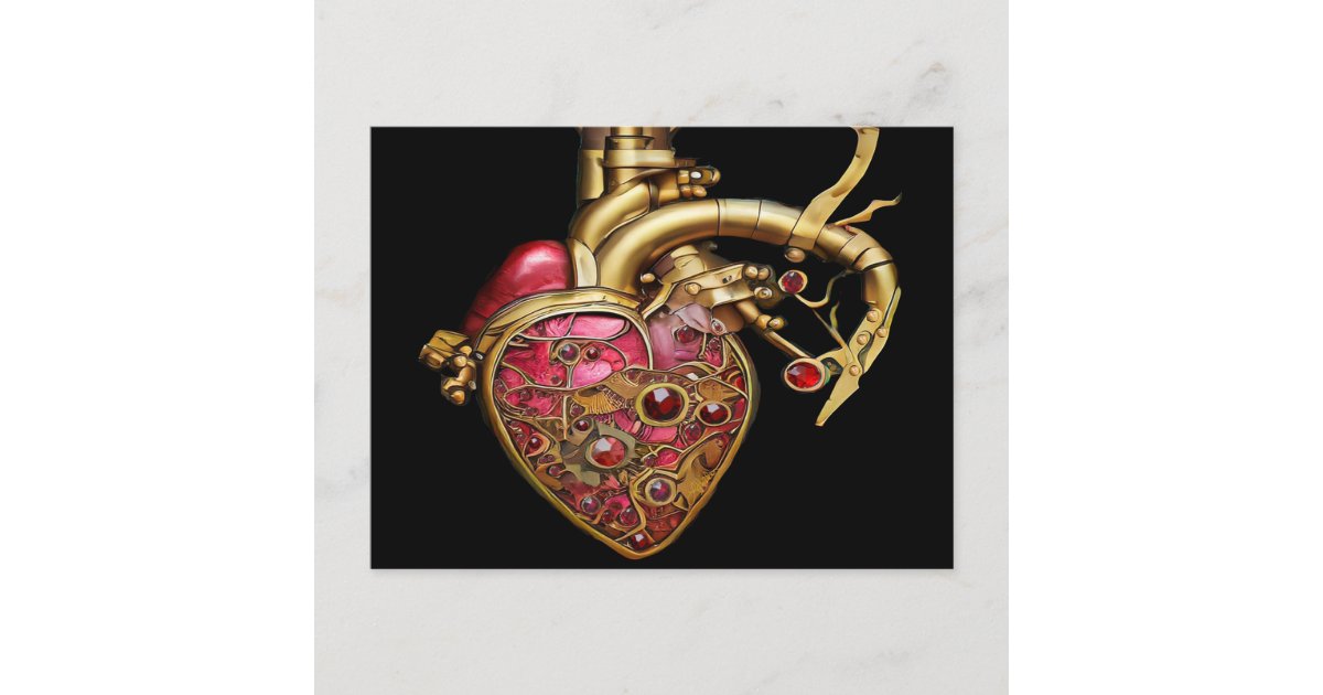 Steampunk Watch Works Heart AKA The Old Ticker Postcard | Zazzle